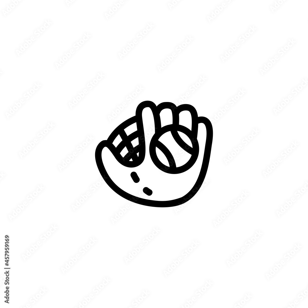 Baseball Glove Sport Monoline Symbol Icon Logo for Graphic Design, UI ...