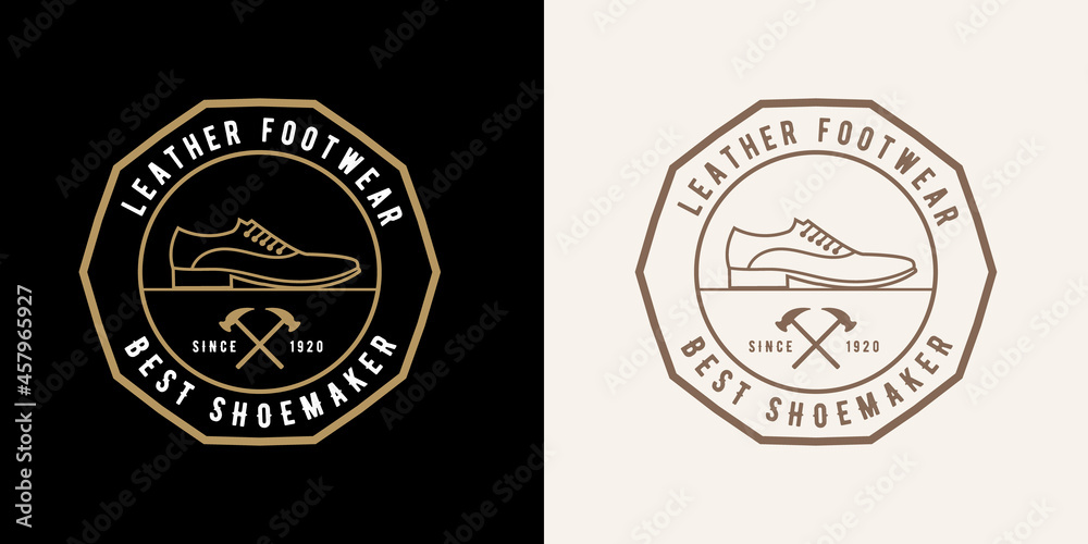 Luxury Vintage leather shoe maker and repair shop store labels and logo ...