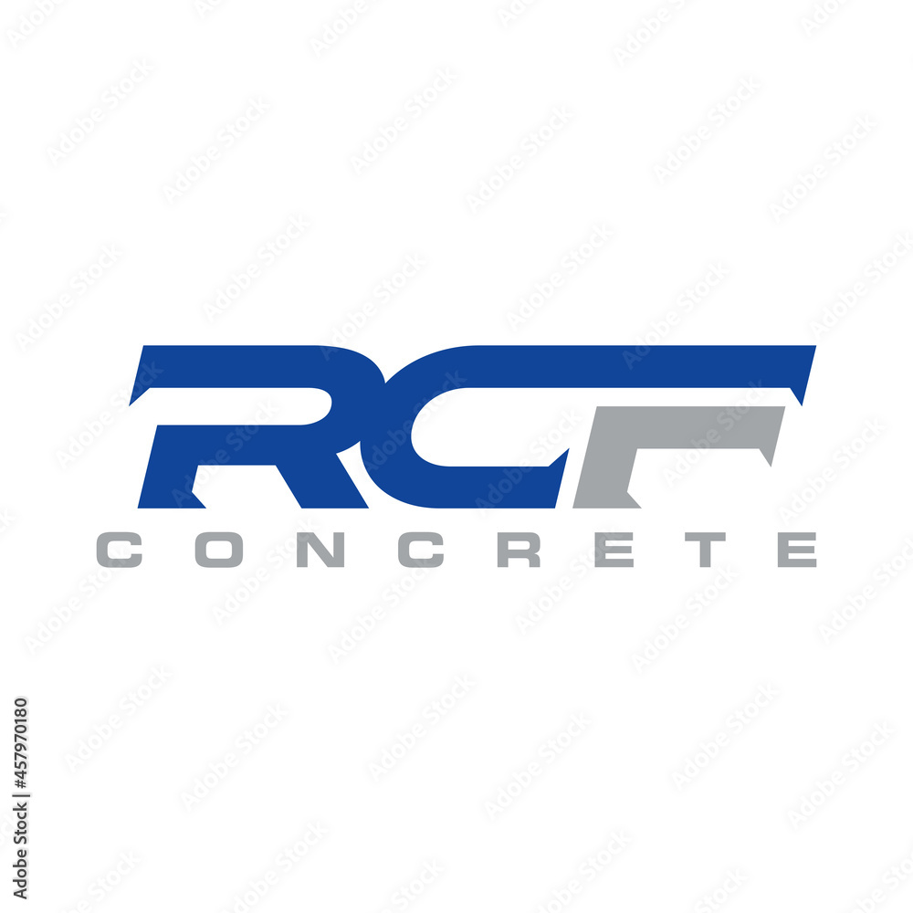 Unique Letter or word RCF sport font image graphic icon logo design ...