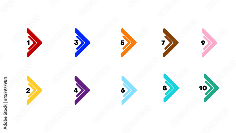 direction number bullet points Stock Vector | Adobe Stock