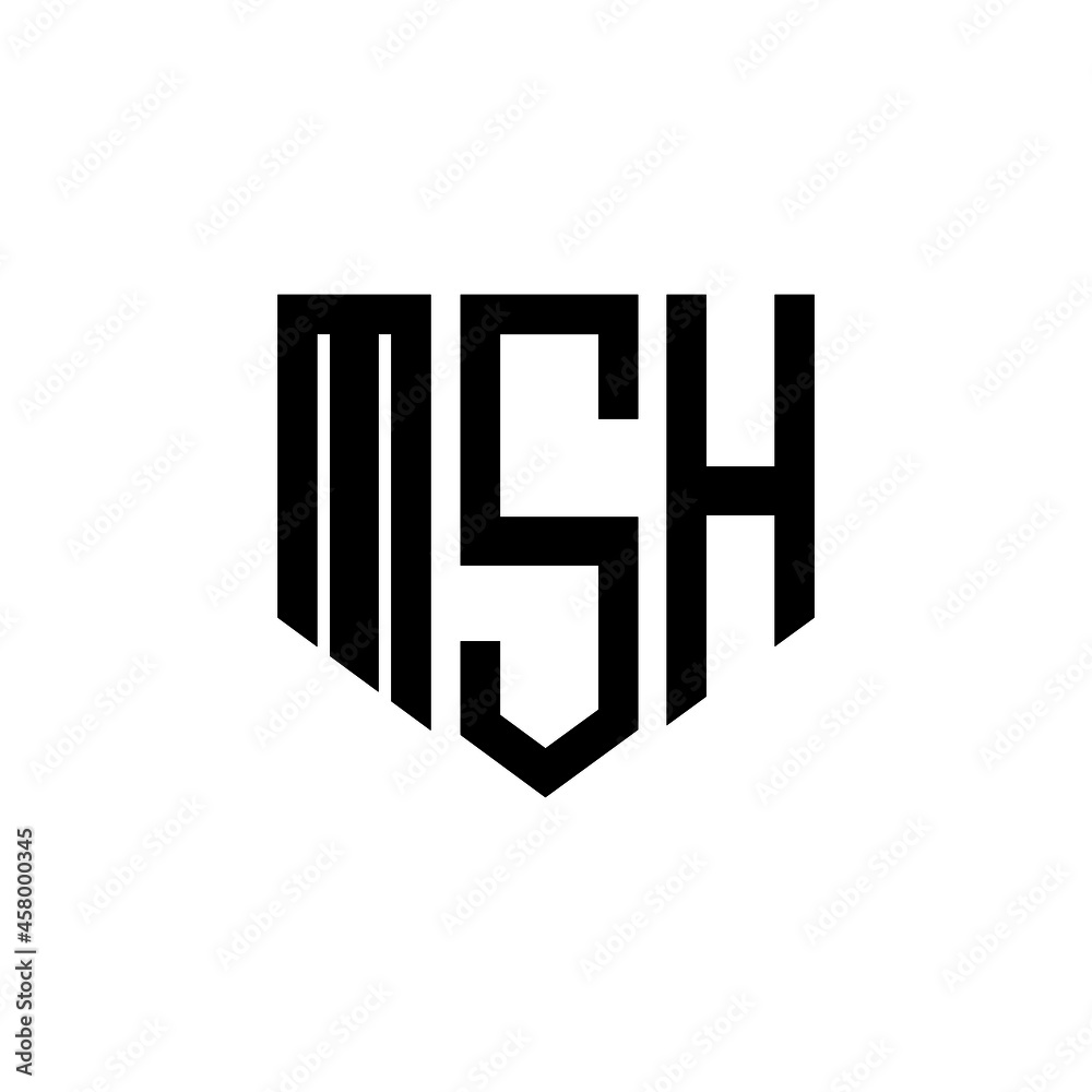 MSH letter logo design with white background in illustrator, vector ...