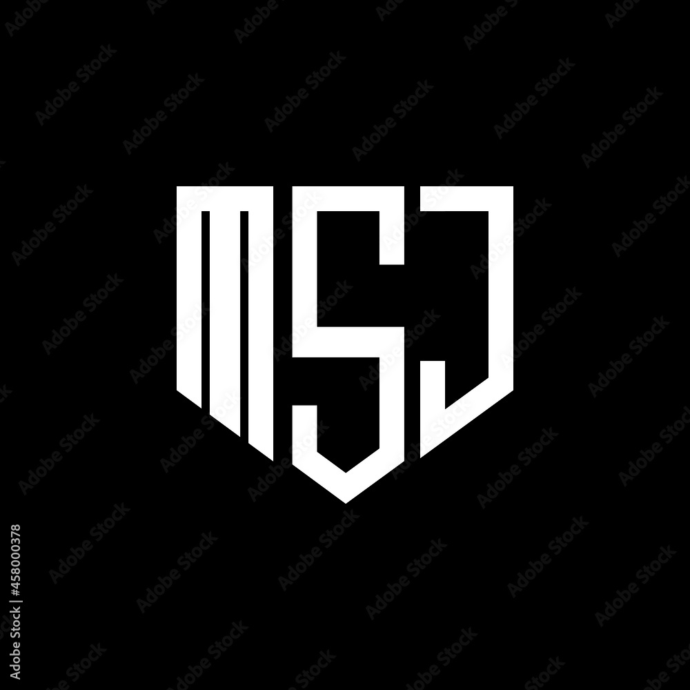 MSJ letter logo design with black background in illustrator, vector ...