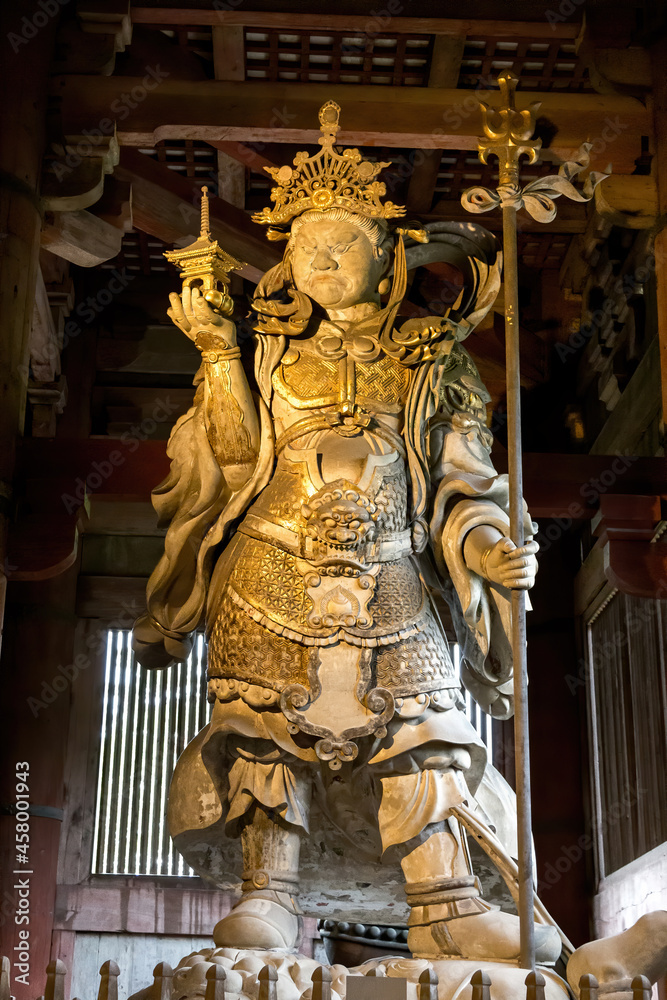 Nara, Japan - 13 June 2016: Tamonten Bishamonten, Guardian of the North ...