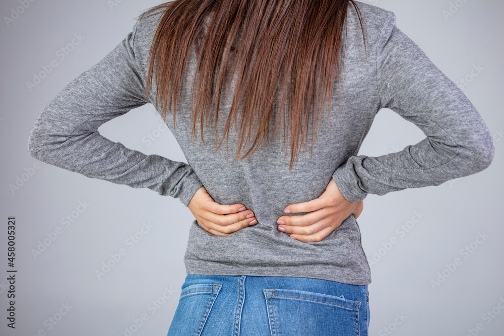 Woman Having Back Pain After Sleep. Healthcare and problem concept ...