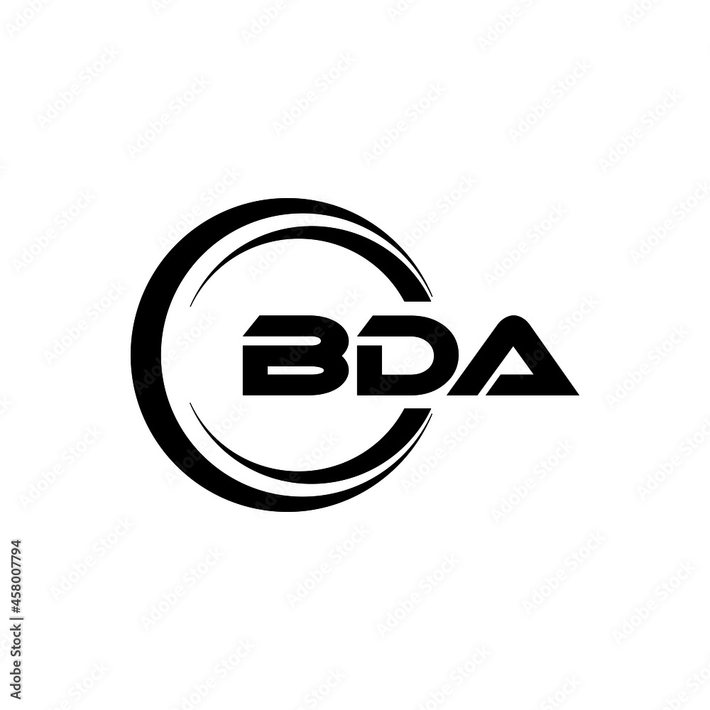 BDA letter logo design with white background in illustrator, vector ...
