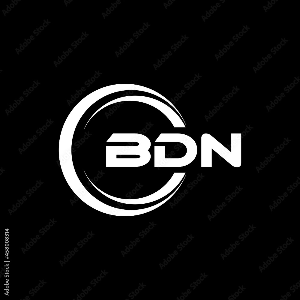 BDN letter logo design with black background in illustrator, vector ...