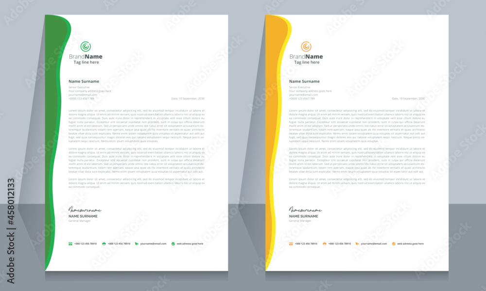 Letterhead format template, business style letterhead design template ...