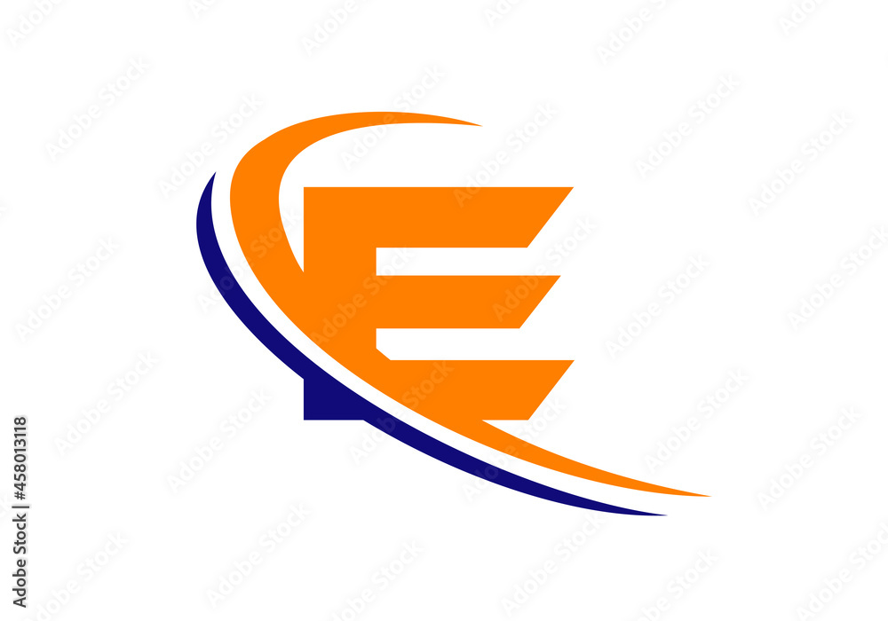 Vetor de E Letter Business Logo Template. Initial E logo design for ...