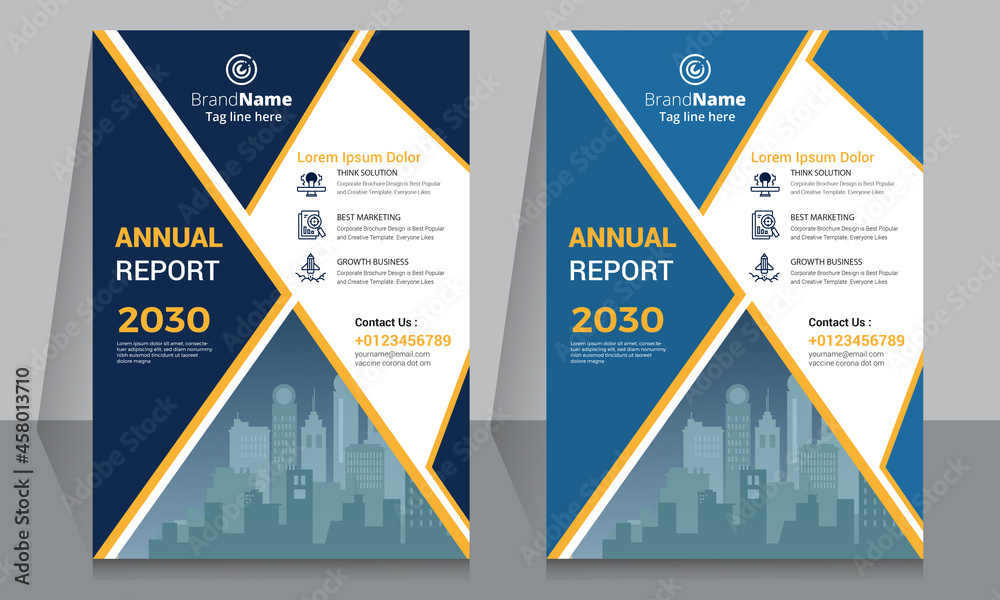 Multiple color variations brochure cover modern layout, annual report ...