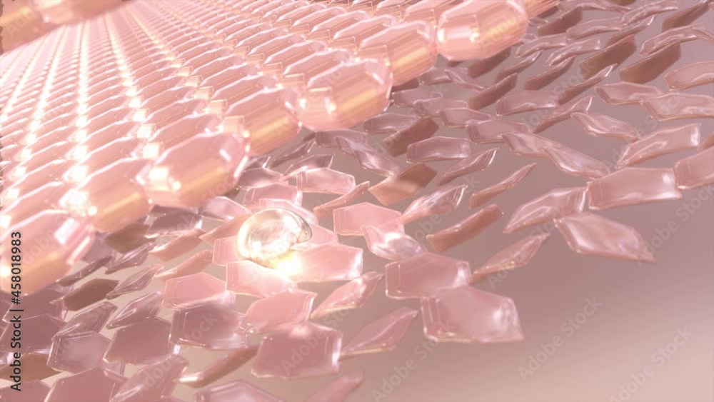 3D Animation Magic Serum through the skin layer and reduce up saggy ...