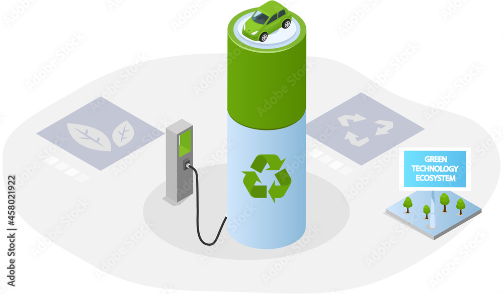 Car charging at charger station. Refueling car with environmentally ...