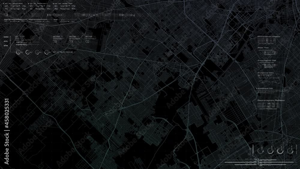 Video „Futuristic HUD satellite view of traffic surveillance on a busy ...