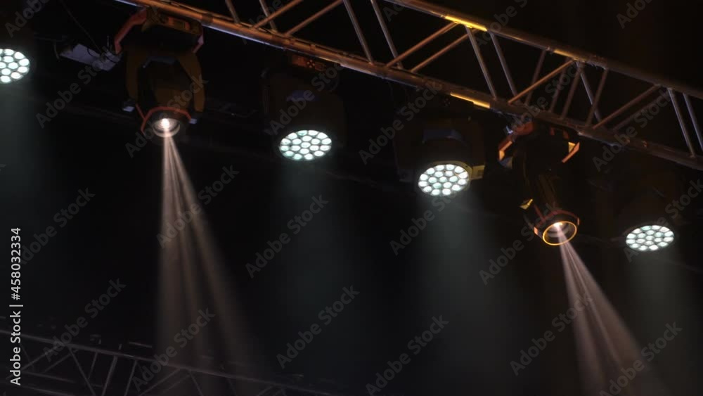 Animation of stage lights frame. Bright shiny stage lights flashing ...