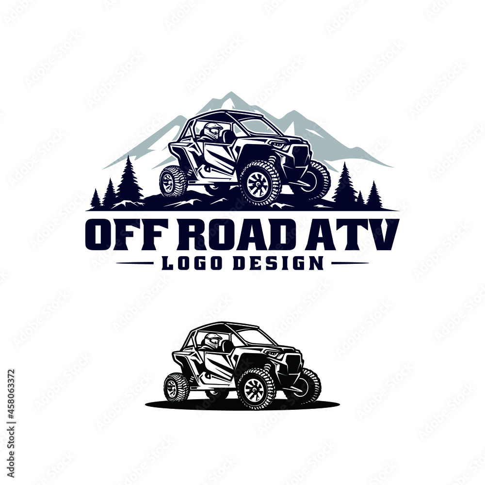 off road adventure atv utv buggy isolated logo vector Stock Vector ...