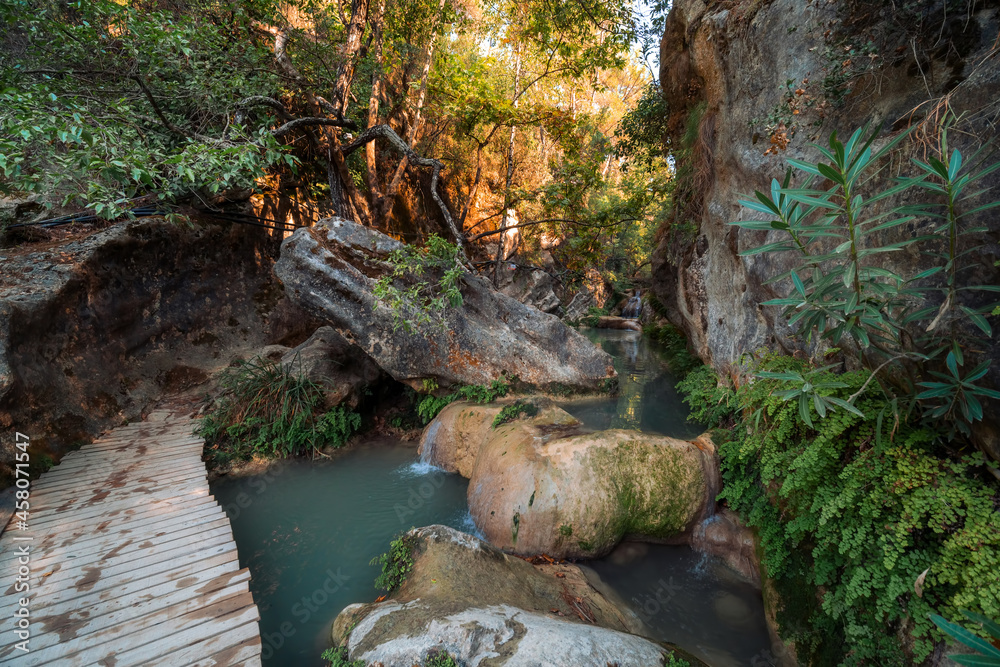 Beautiful waterfalls Degirmendere Selalesi in the nature of Side in ...