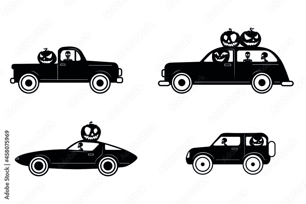 Scary Pumpkin Truck svg, old Truck svg, Vintage Truck svg, skeleton svg ...
