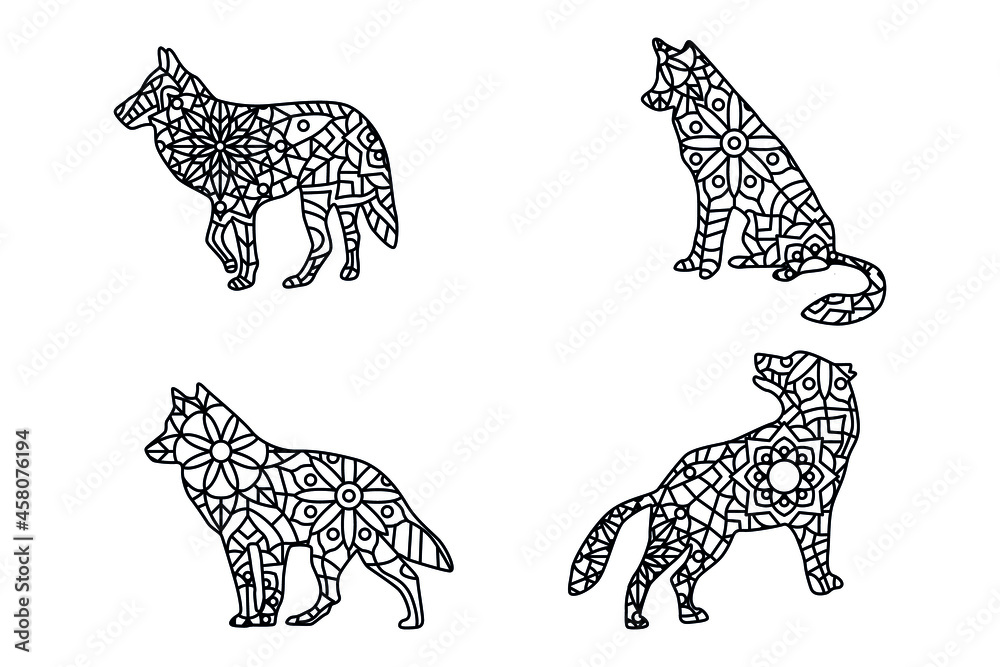 Dogs zentangle stylized, vector, illustration, freehand pencil, hand ...