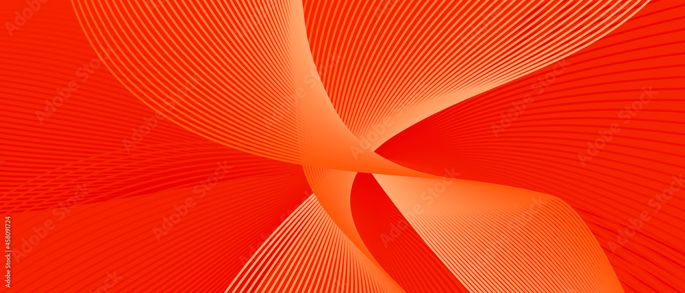 creative line wave background design for autumn. Orange color vector ...