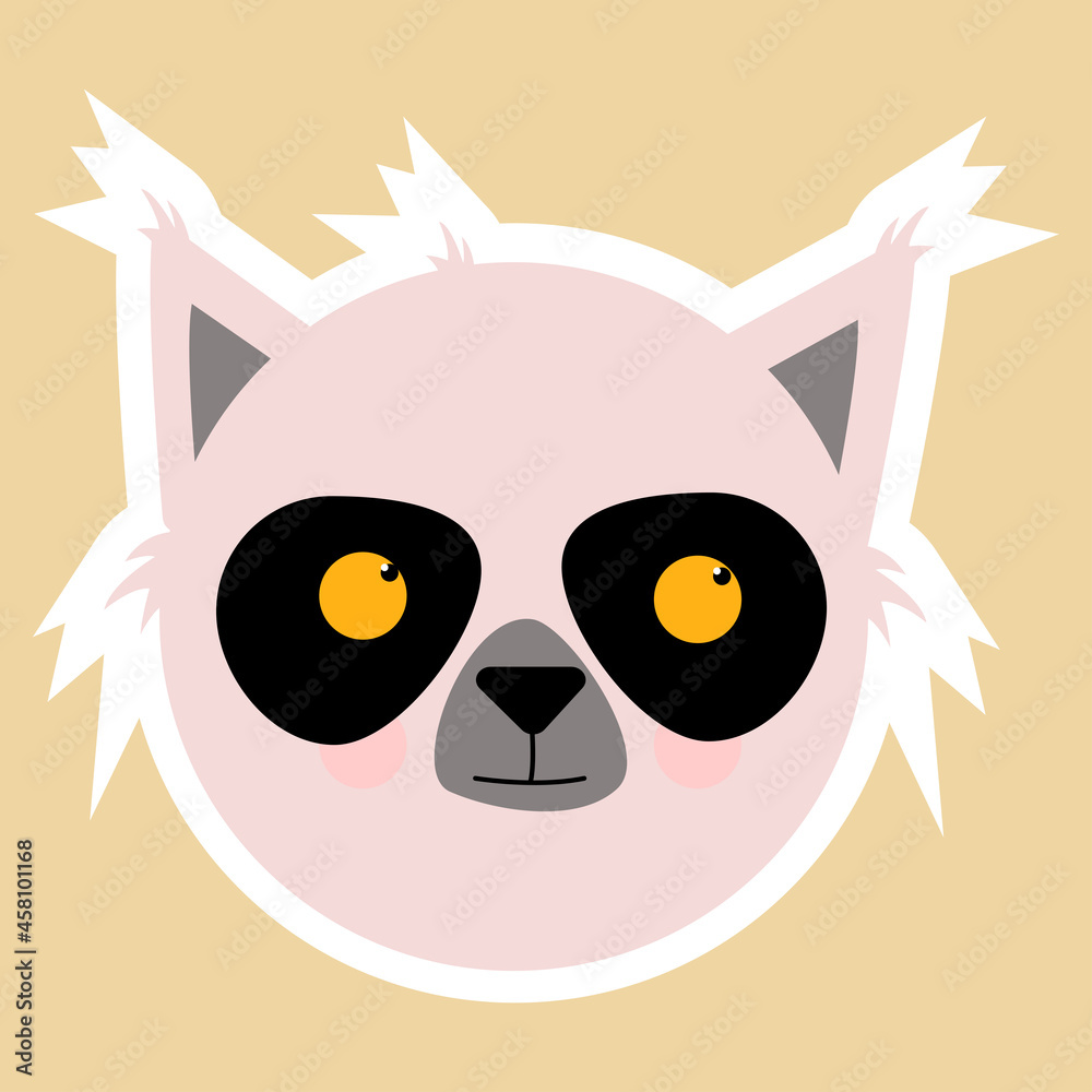 Tarsiers. Sticker with the face of a tarsier. Emotional animals ...