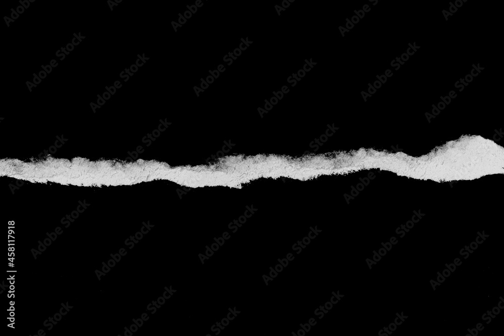 Paper tear, ripped paper edge, torn edge, isolated paper tear white on ...