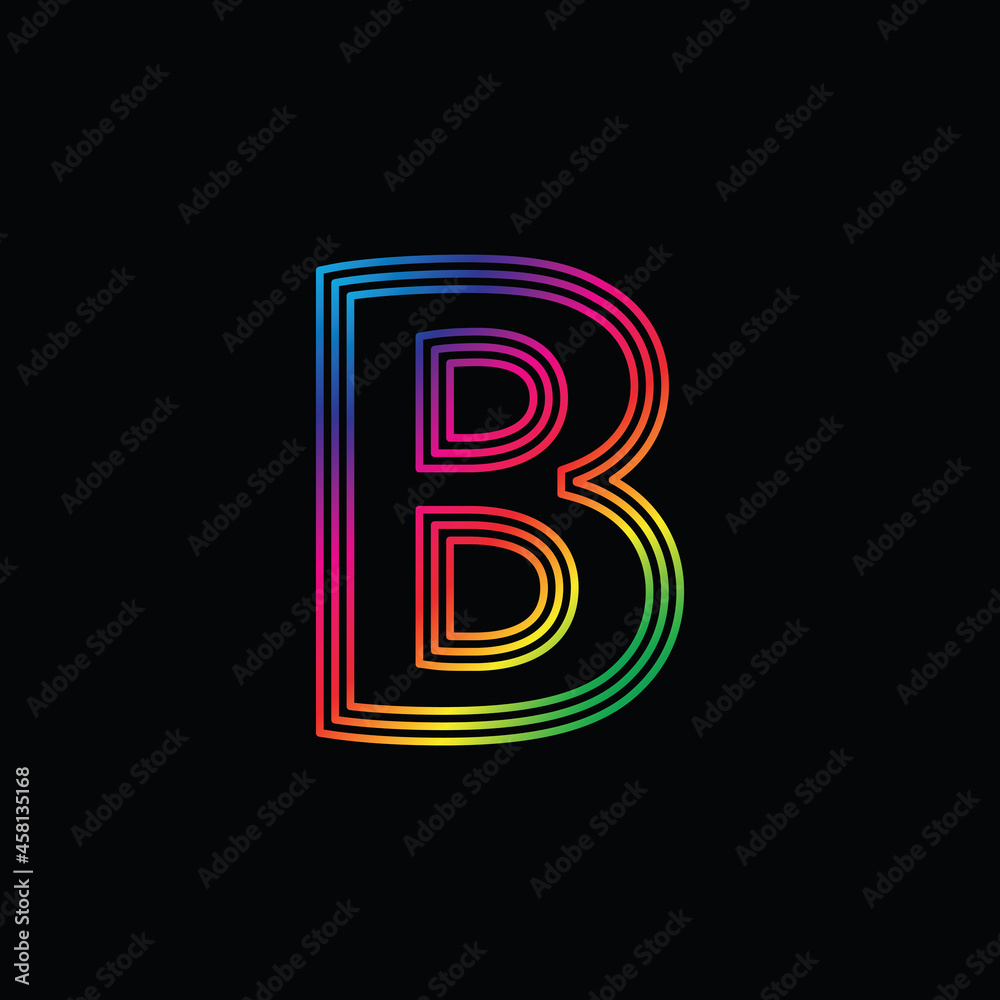 Vector Alphabet. rainbow letter B logo. abstract colorful alphabet ...