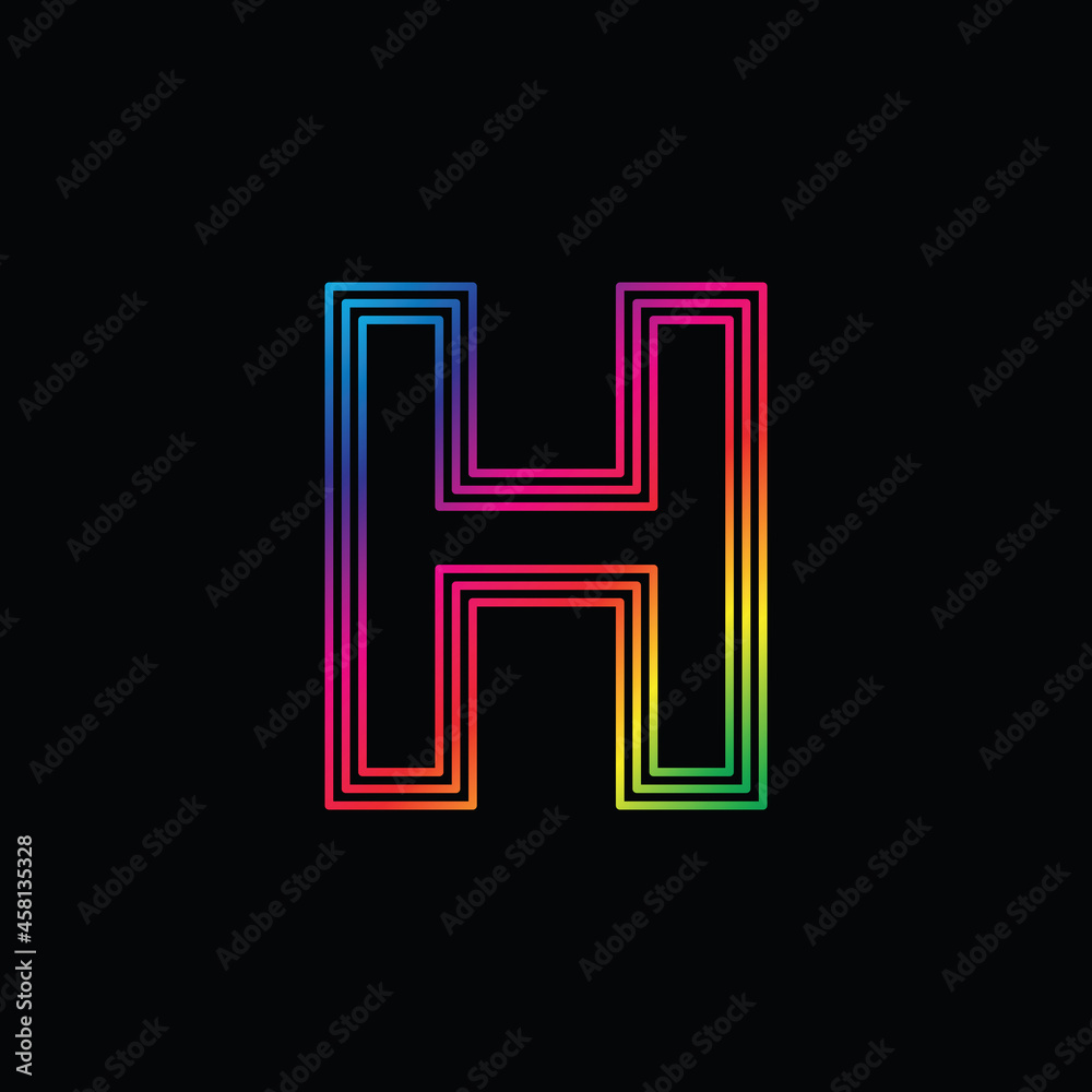 Vector Alphabet. rainbow letter H logo. abstract colorful alphabet ...