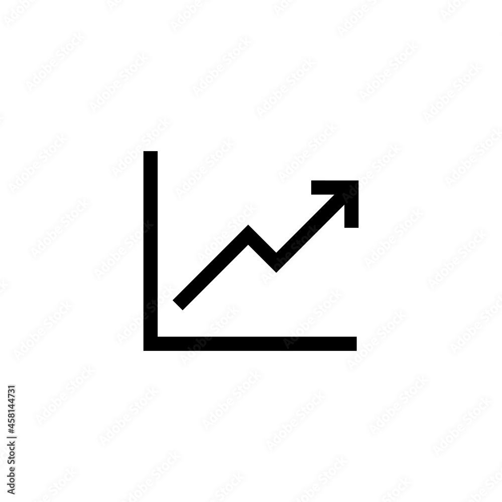 Growing graph Icon. Chart sign and symbol. diagram icon Stock Vector ...