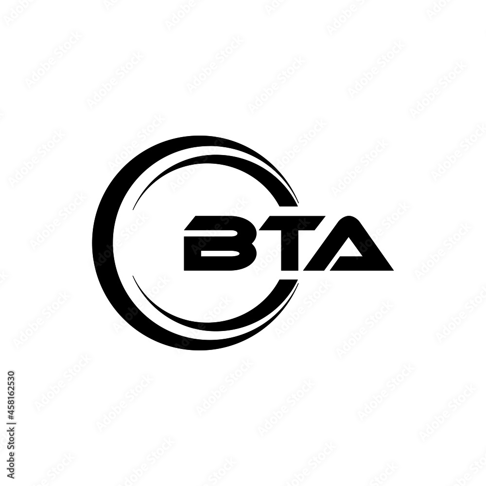 BTA letter logo design with white background in illustrator, vector ...