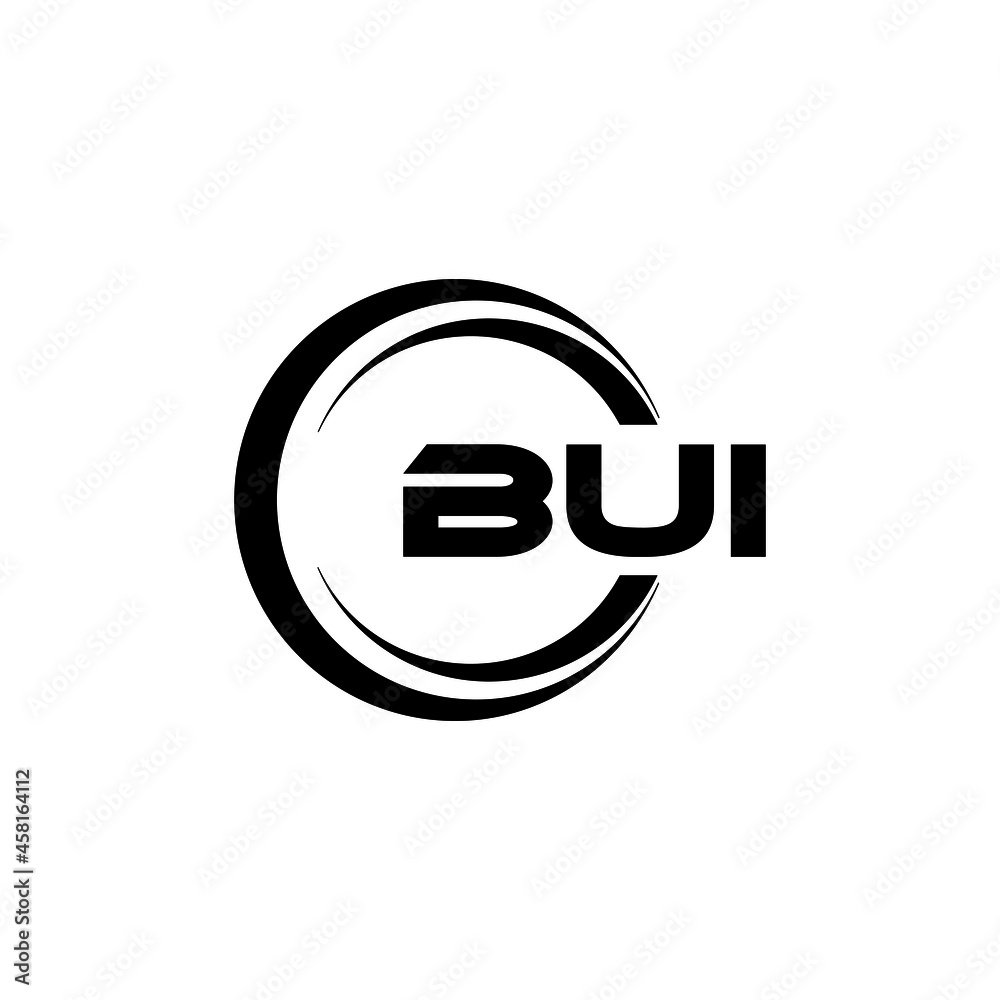 BUI letter logo design with white background in illustrator, vector ...