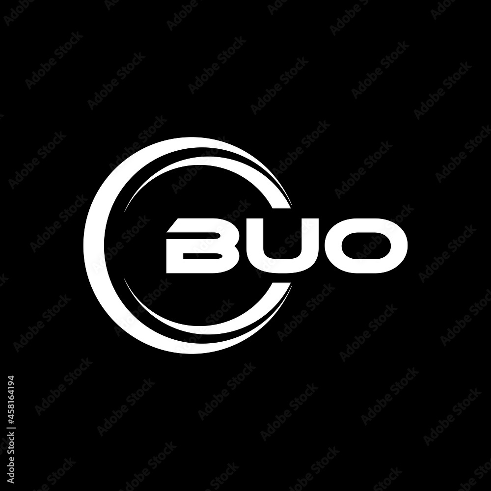 BUO letter logo design with black background in illustrator, vector ...