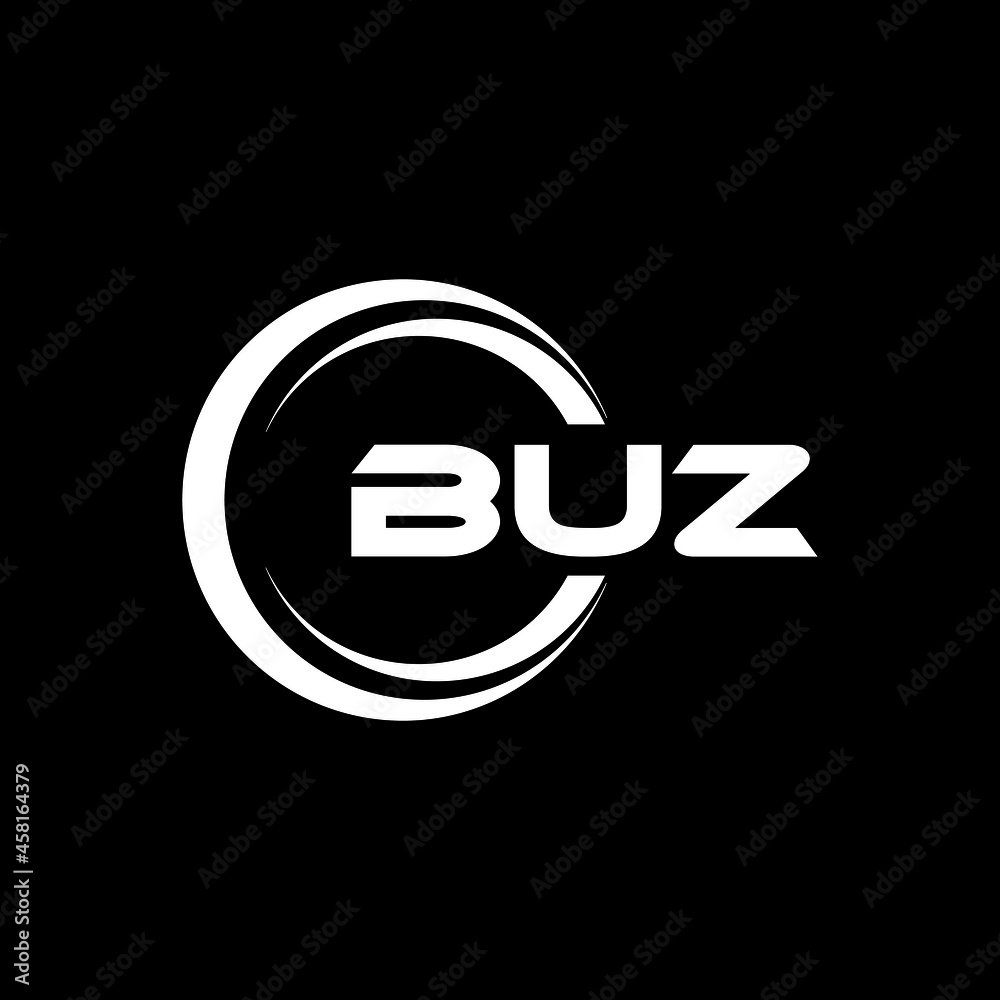 BUZ letter logo design with black background in illustrator, vector ...