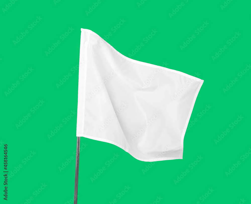White flag on color background Stock Photo | Adobe Stock