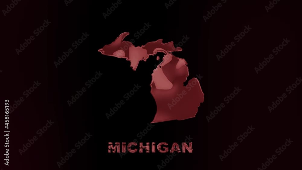 Vidéo Stock Michigan state lettering with glitch art effect. Michigan ...