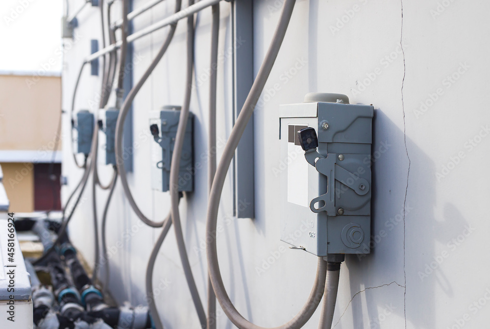 electrical safety switch box on isolate background.main electrical ...
