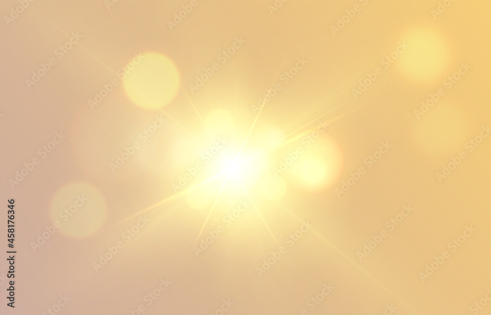 Yellow light effect with lens flare PNG Vector Stock Vector | Adobe Stock