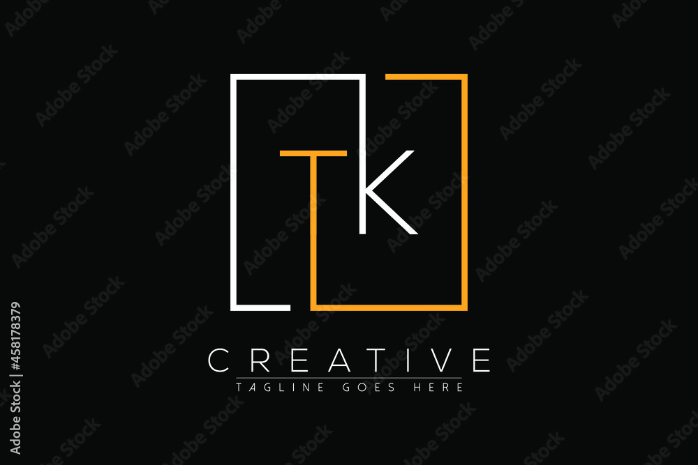 Initial letter tk, kt, t, elegant and luxury Initial with Rectangular ...