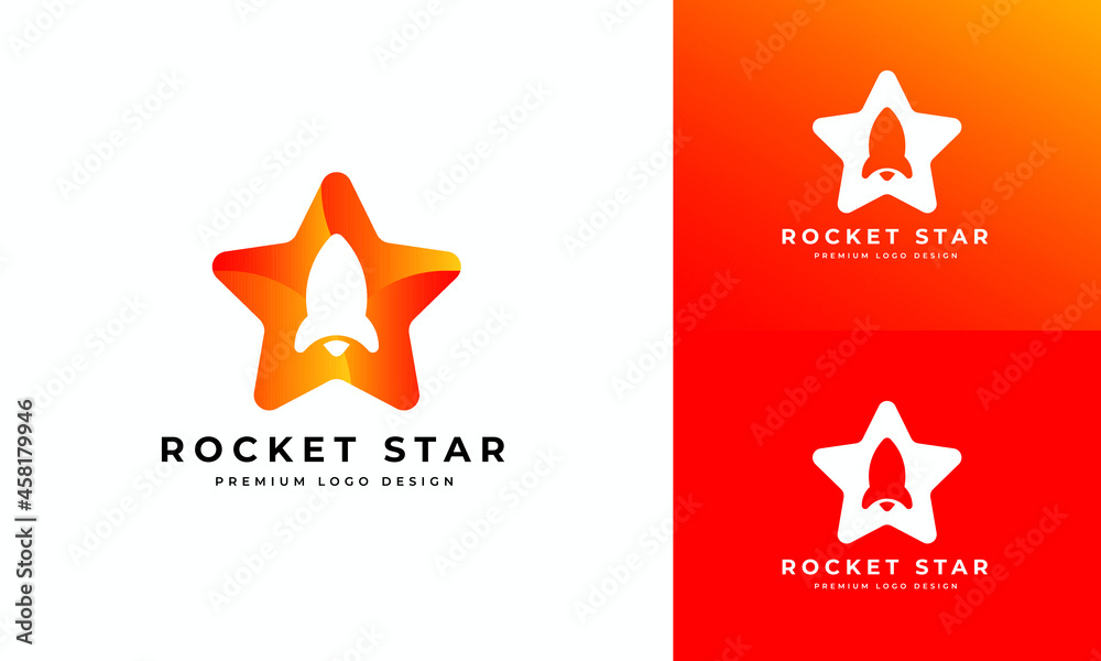 Rocket Star Logo Design. Stock Vector | Adobe Stock