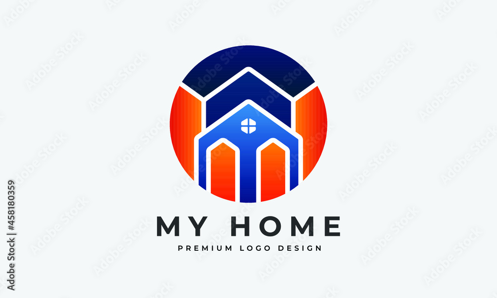 My Home Real Estate House Sale Logo Design Vector Stock Vector | Adobe ...