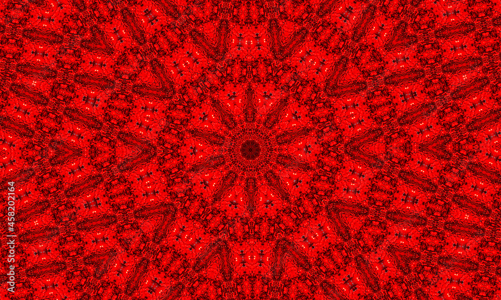 Horror red star kaleidoscope pattern wallpaper design Stock ...