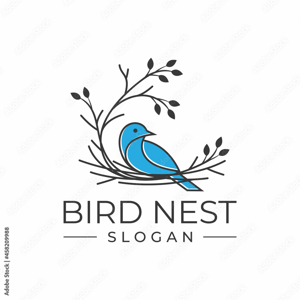 bird nest logo design vector illustration Stock Vector | Adobe Stock