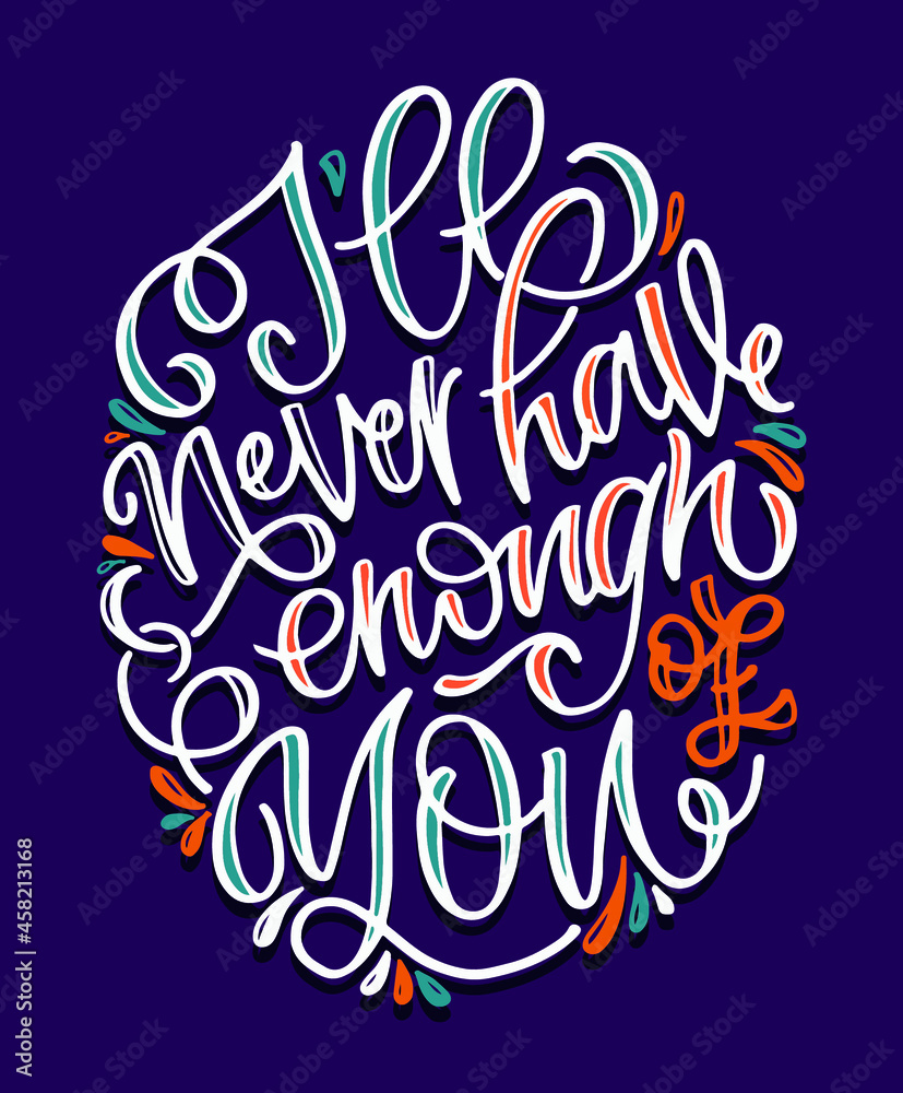 Cute lettering hand drawn poster about life. Lettering motivation art ...