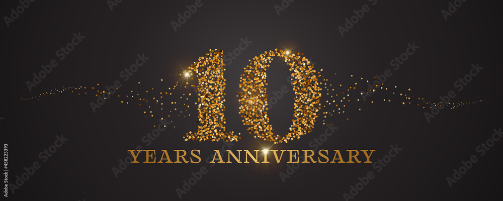 10 years anniversary vector icon, logo. Graphic design element with ...