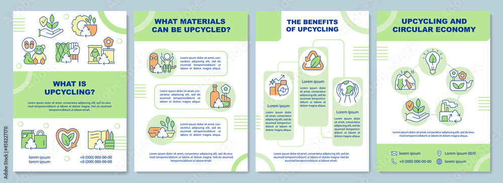 What is upcycling brochure template. Recycling of waste. Flyer, booklet ...