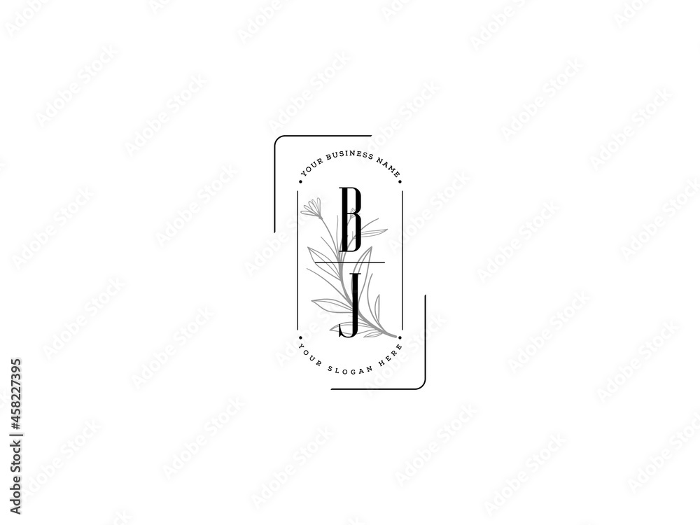 Initial BJ logo, feminine b j b j logo letter vector icon for business ...