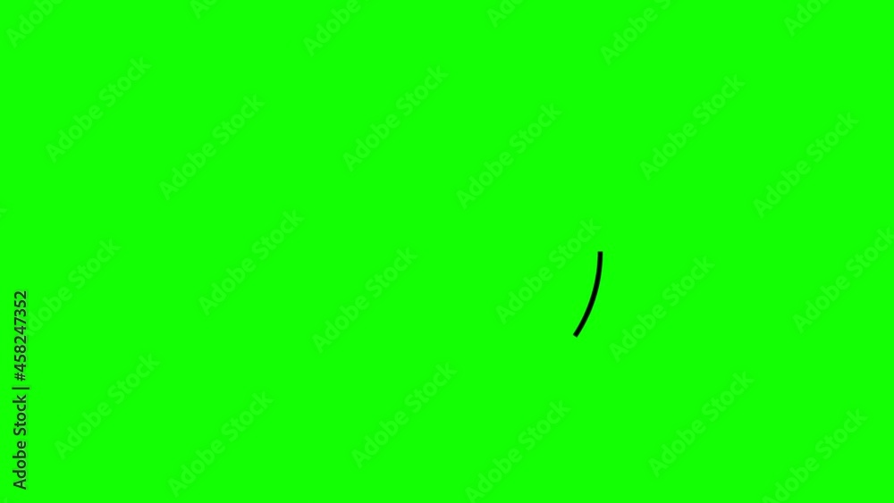 Smile line icon animation on the green screen background. 4K video ...
