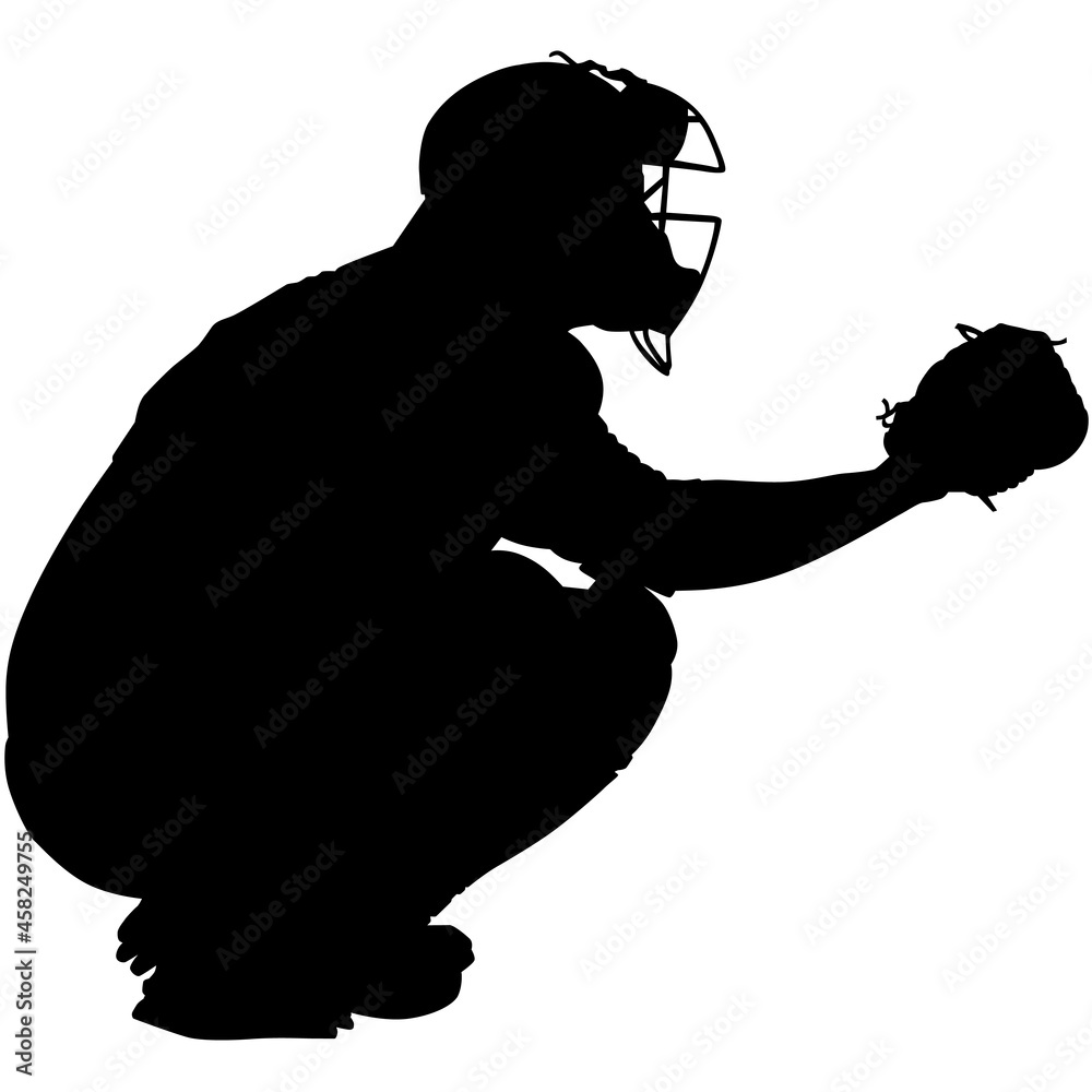 Baseball Catcher Silhouette