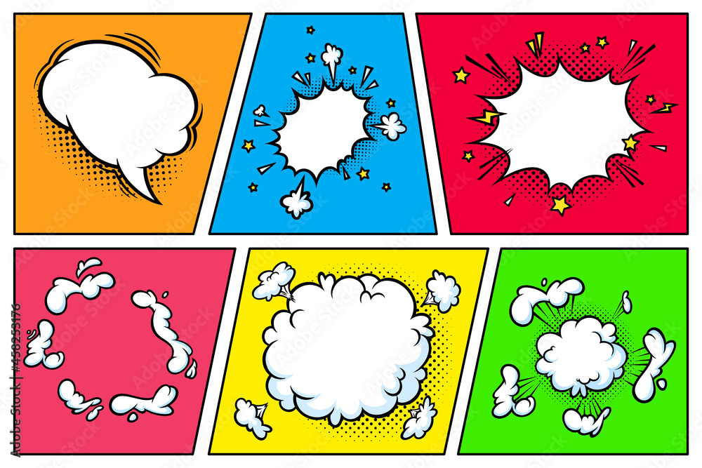 Surprising boom cloud in halftone background for sales and promotions ...