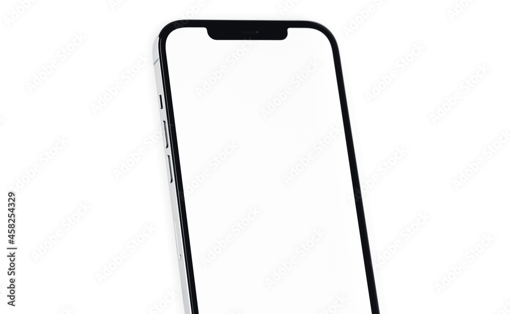 mockup smartphone new iPhone with blank white screen, empty display ...