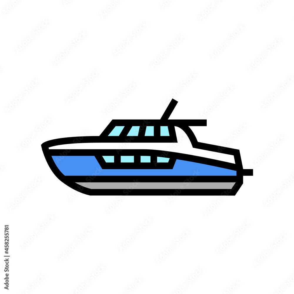 cabin cruiser boat color icon vector. cabin cruiser boat sign. isolated ...