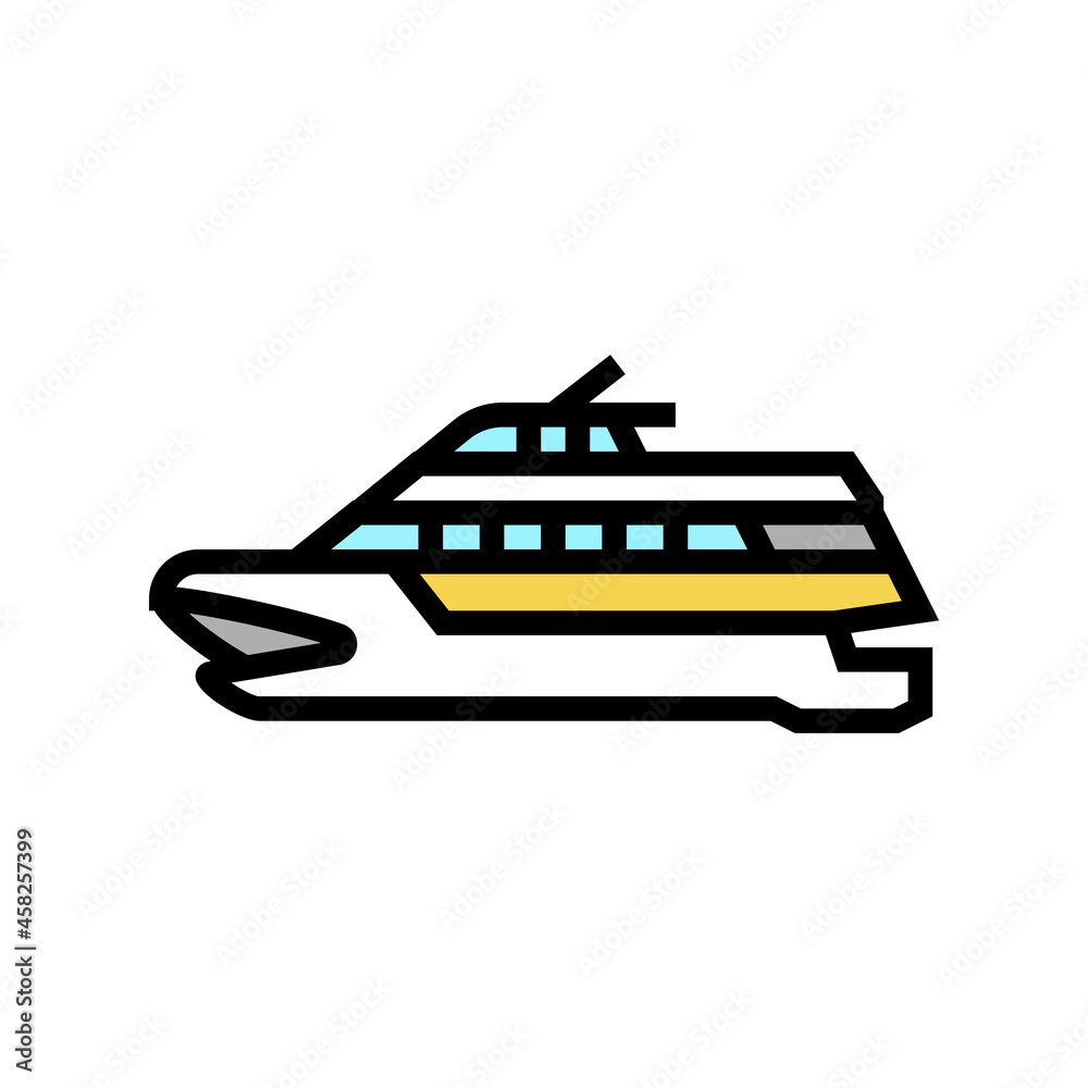 catamaran boat color icon vector. catamaran boat sign. isolated symbol ...